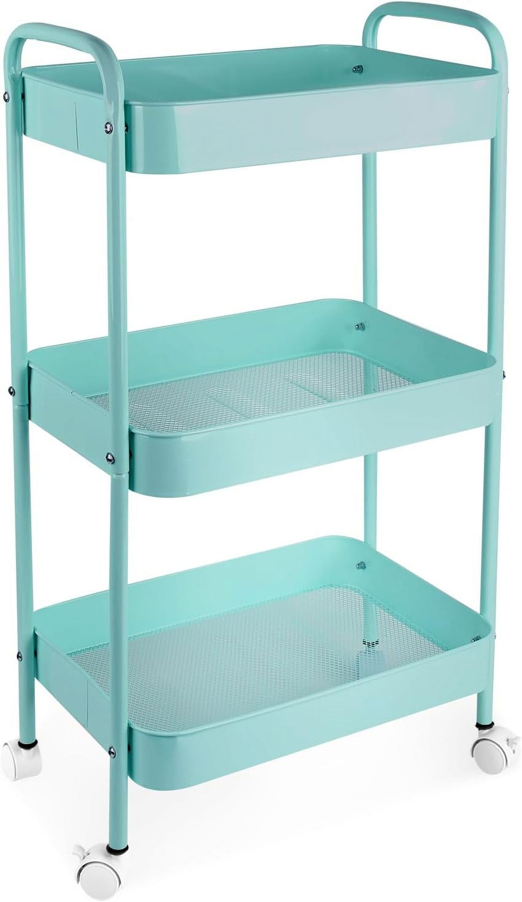 3 Tier Utility cart on Wheels, Storage Cart with Wheels, Mobile ...