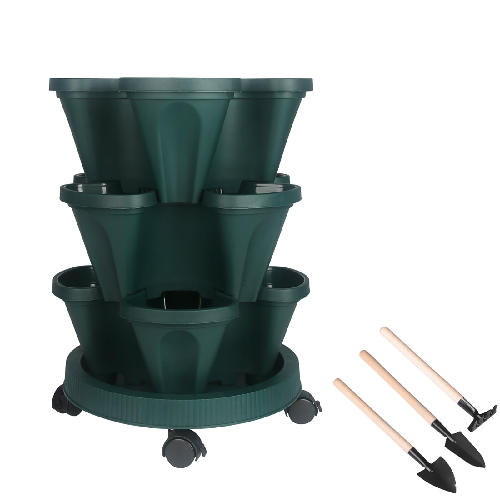 3 Tier Vertical Gardening Stackable Planter for Strawberries, Flowers ...
