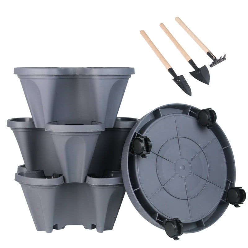 3-Tier Vertical Planter | Stackable Herb Garden Stack Planter Indoor ...