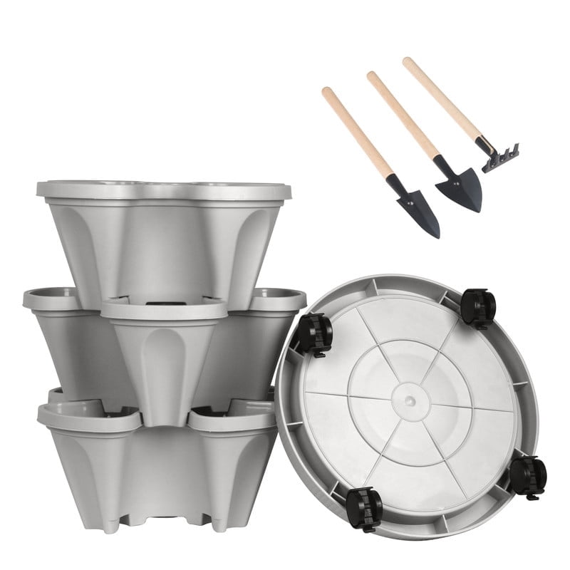 3-Tier Vertical Planter | Stackable Herb Garden Stack Planter Indoor ...