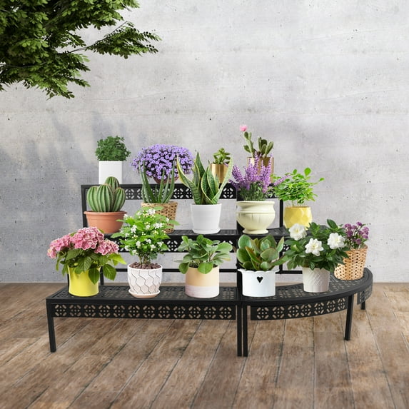 3-Tier Vintage Plant Holder, Combined Rectangle & Sector Frames, 60 cm ...