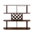3-Tier Wall Mounted Wine Rack with Glass Holder & Storage Shelves ...