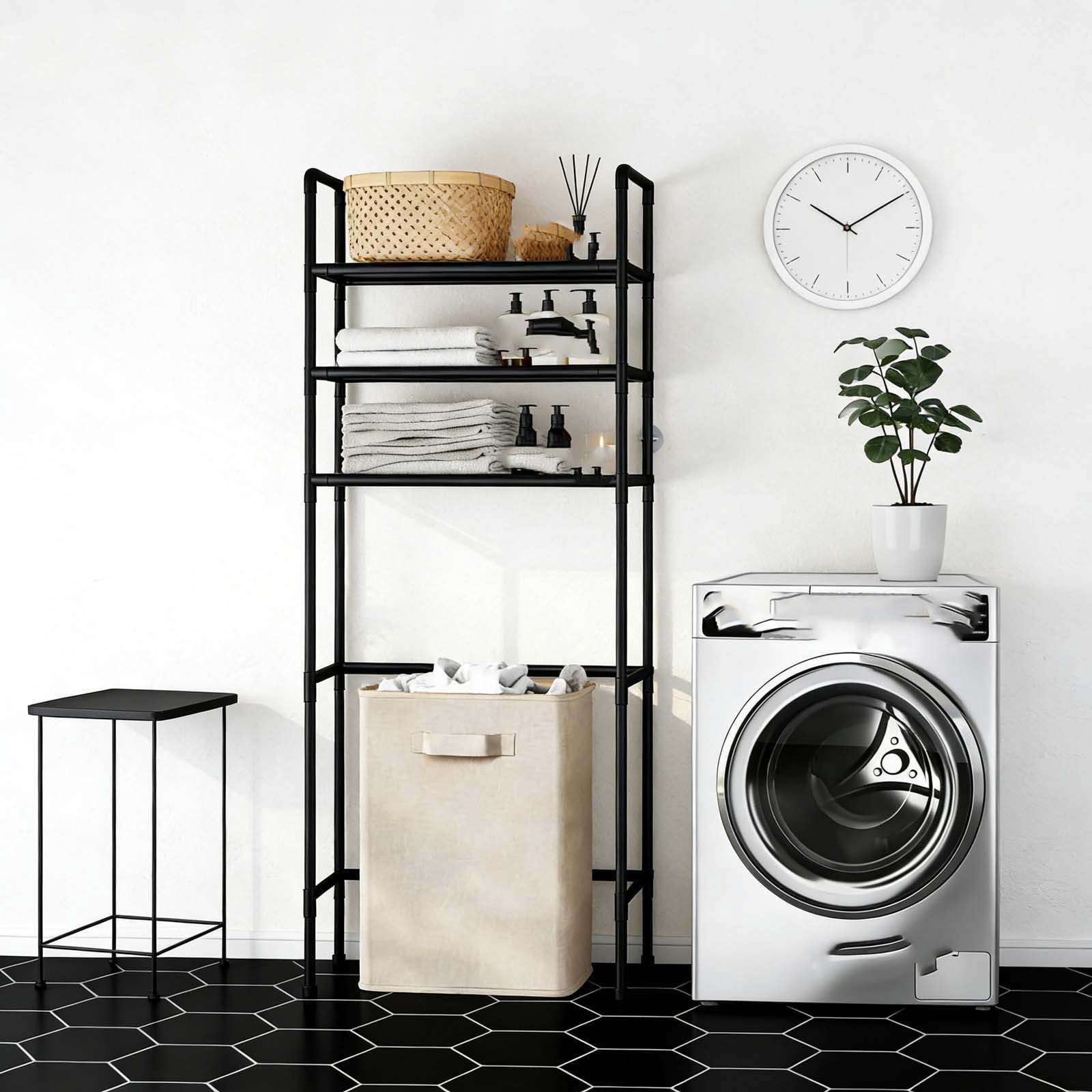 3-Tier Washing Machine Storage Rack - Over Washer and Dryer Storage ...