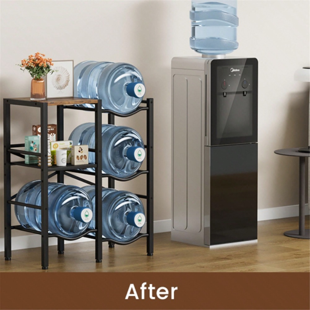 3-Tier Water Bottle Holder Organizer With Storage Shelve, 5 Gallon ...