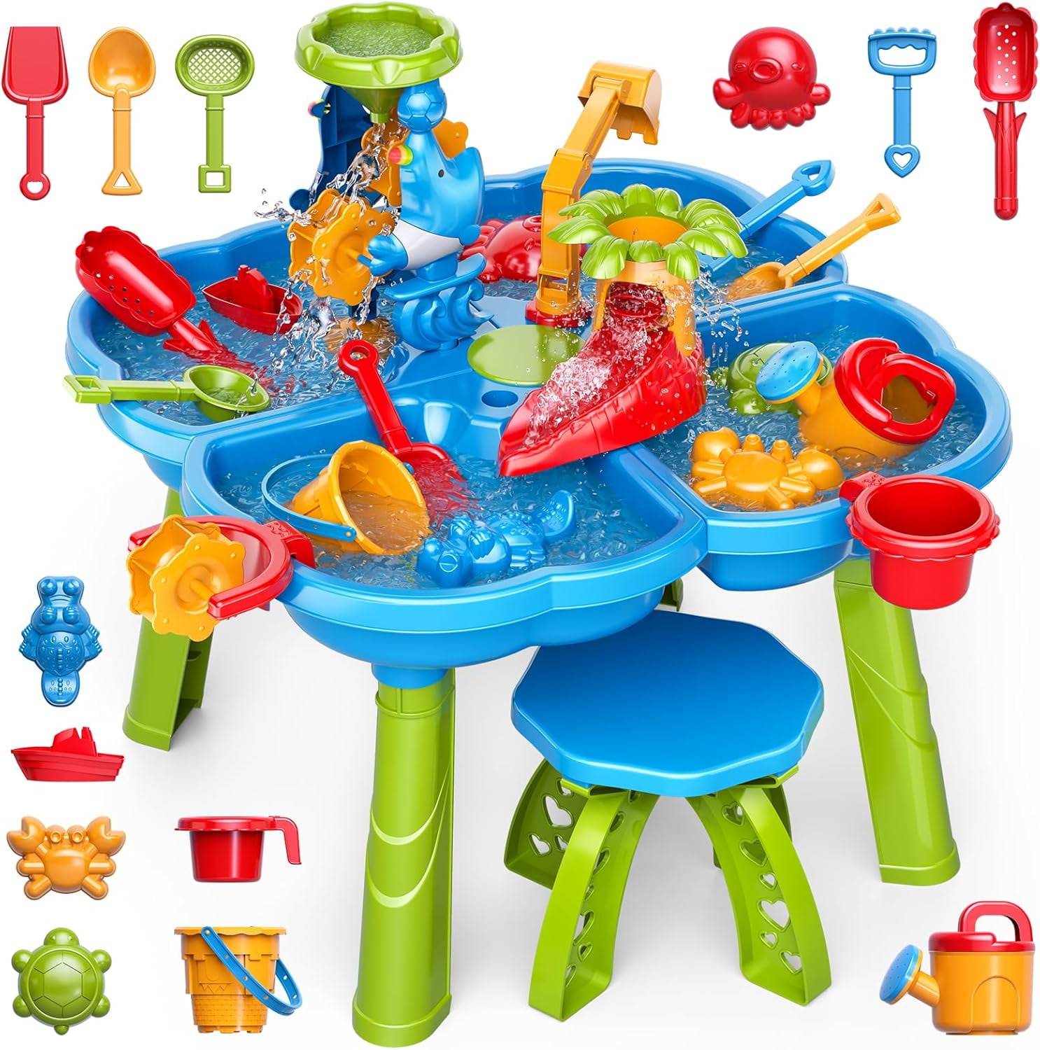 3-Tier Water Table for Kids Ages 3-5 4-8, Toddlers Outdoor Summer Water ...