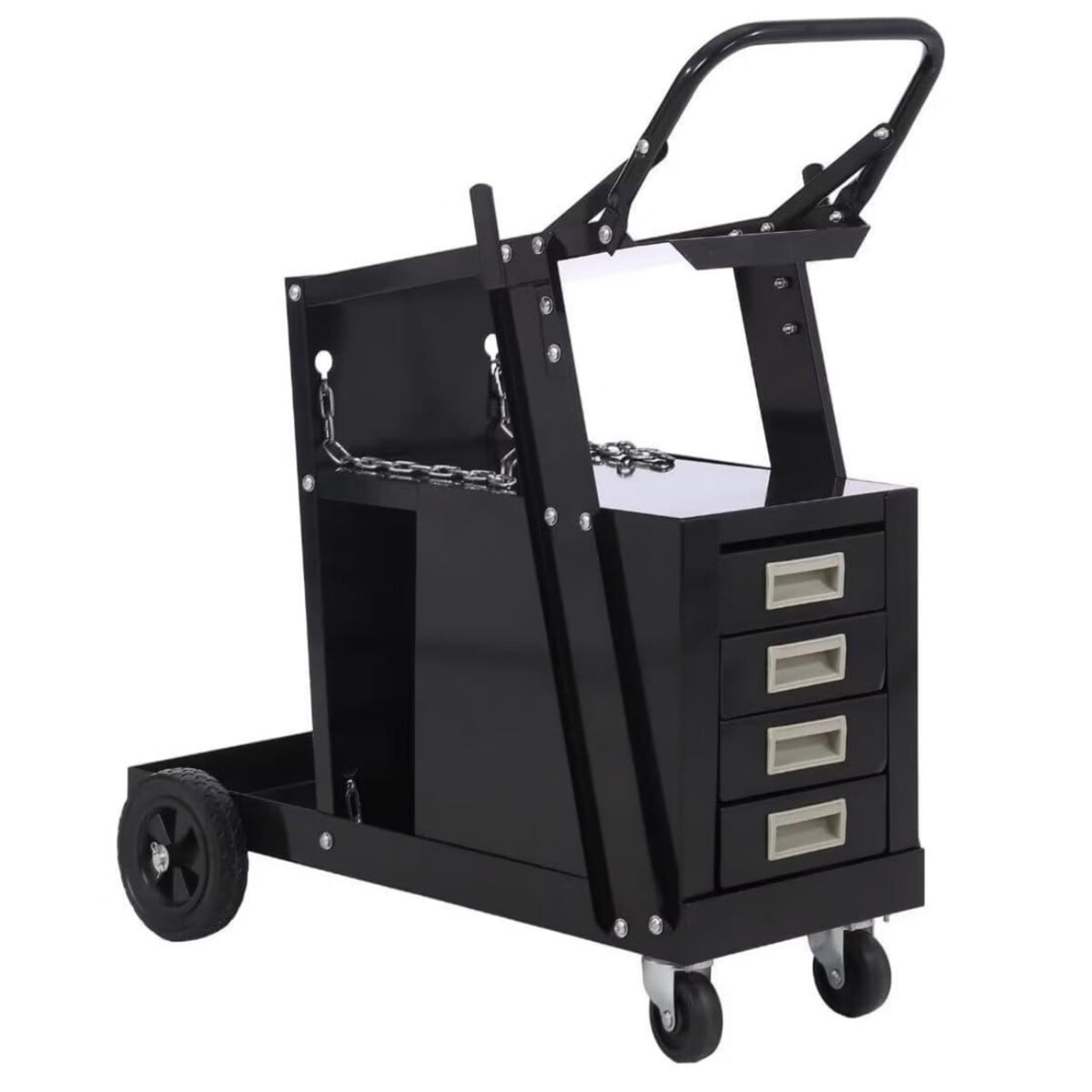 3 Tier Welding Cart, 220 lbs Rolling Welder Cart with Wheels, Removable ...