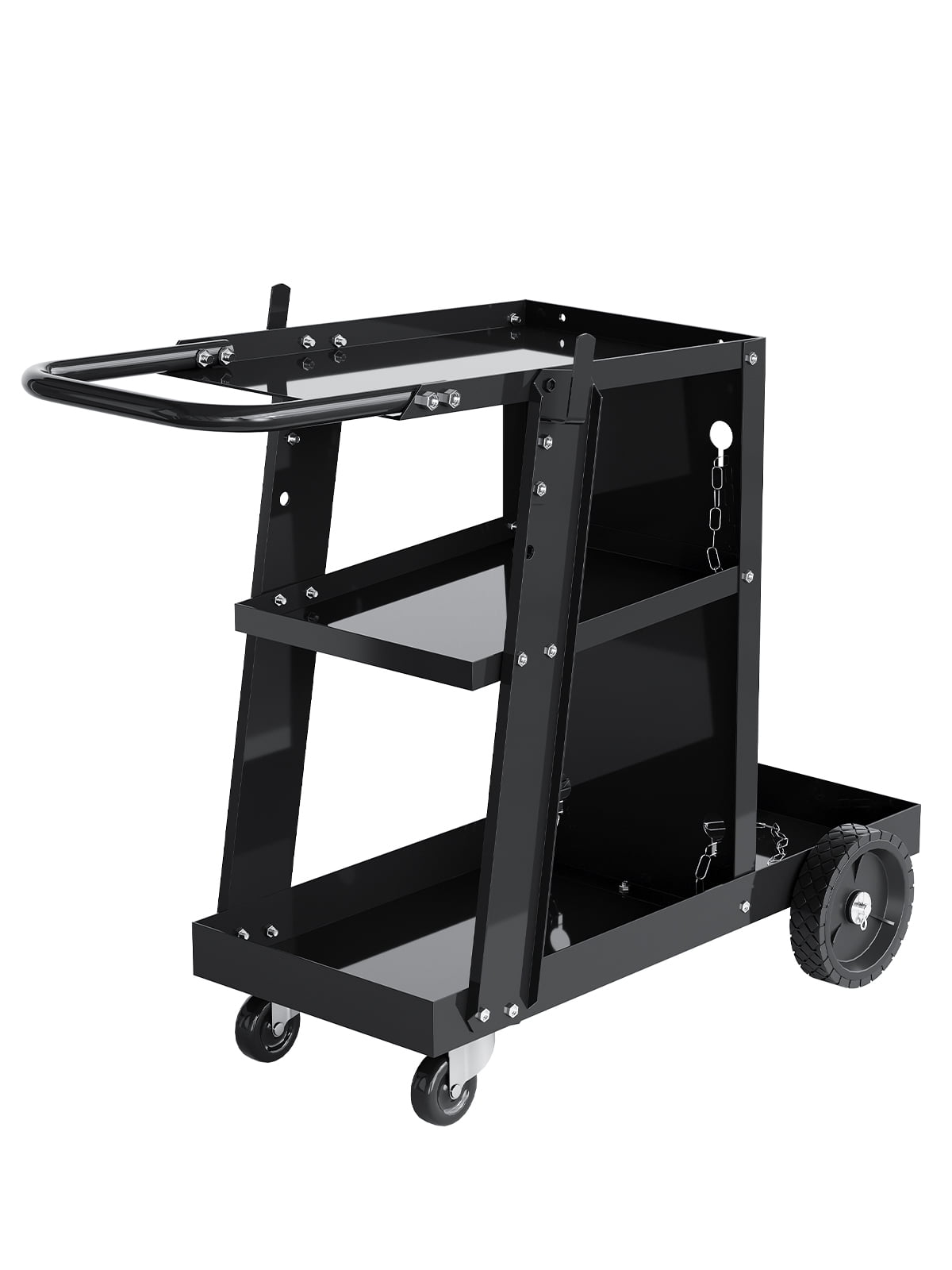 3-Tier Welding Cart, 400 Lbs Load Capacity,Rolling Metal Utility Car ...