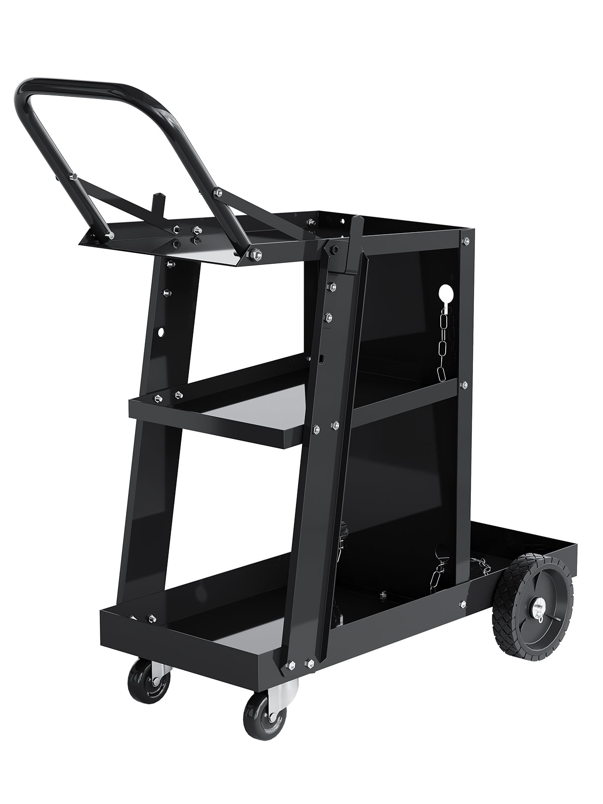 3-Tier Welding Cart, 400 Lbs Load Capacity,Rolling Metal Utility Car ...