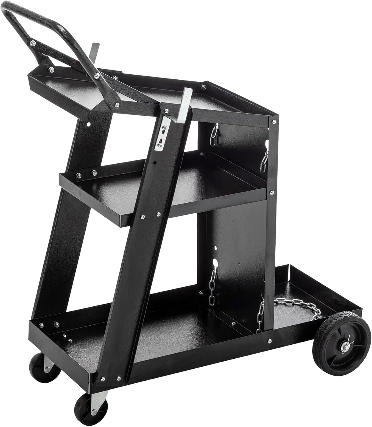 3-Tier Welding Cart, Welder Cart with 360°Swivel Wheels and Safety ...