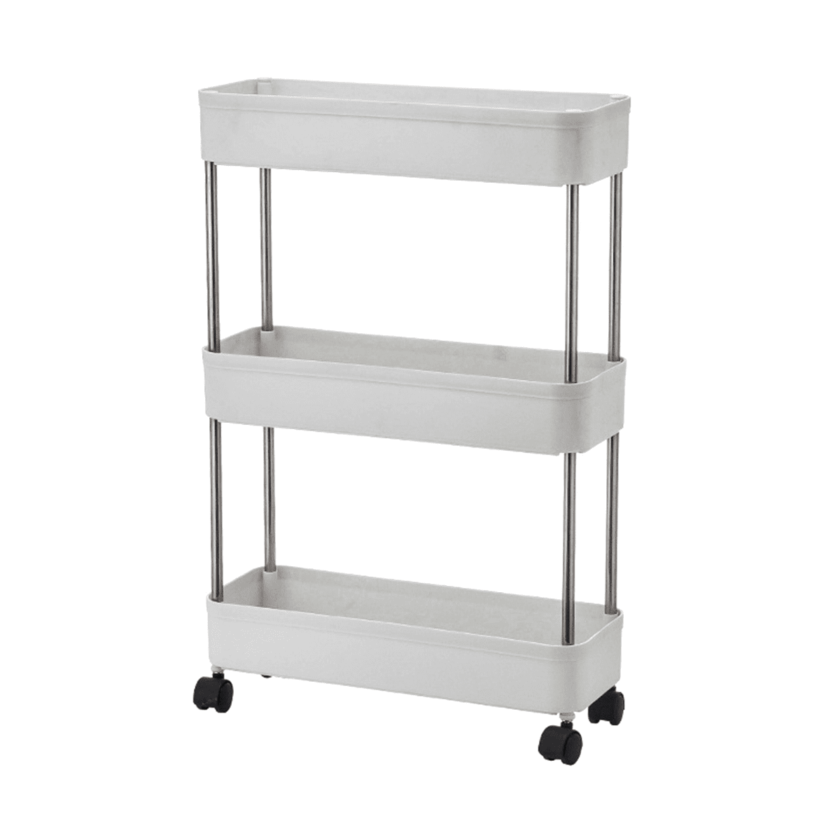 3 Tier Wheel Trolley Slim Storage Narrow Under Desk Storage for Office ...