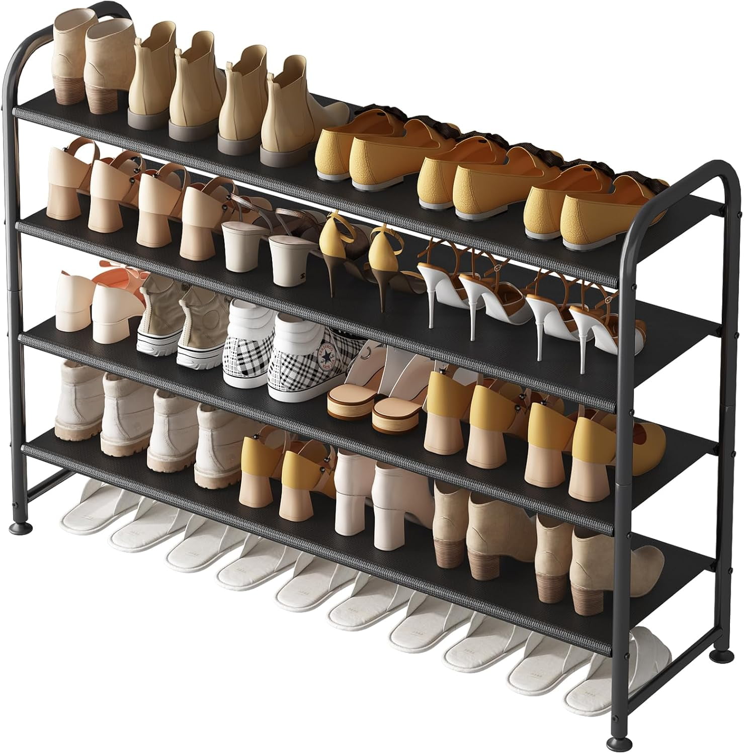 3-Tier Wide Metal Shoe Rack - Long Storage Shelf for Entryway/Closet ...