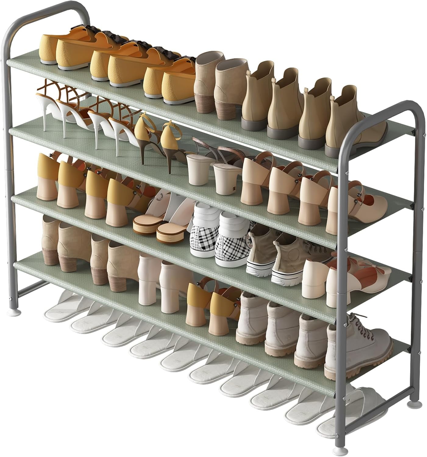 3-Tier Wide Metal Shoe Rack - Long Storage Shelf for Entryway/Closet ...