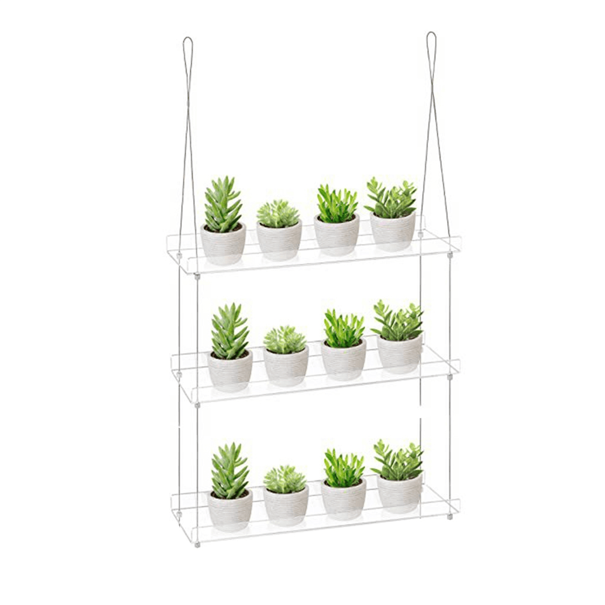3-Tier Window Plant Shelves 16 Inch, Acrylic Adjustable Hanging ...