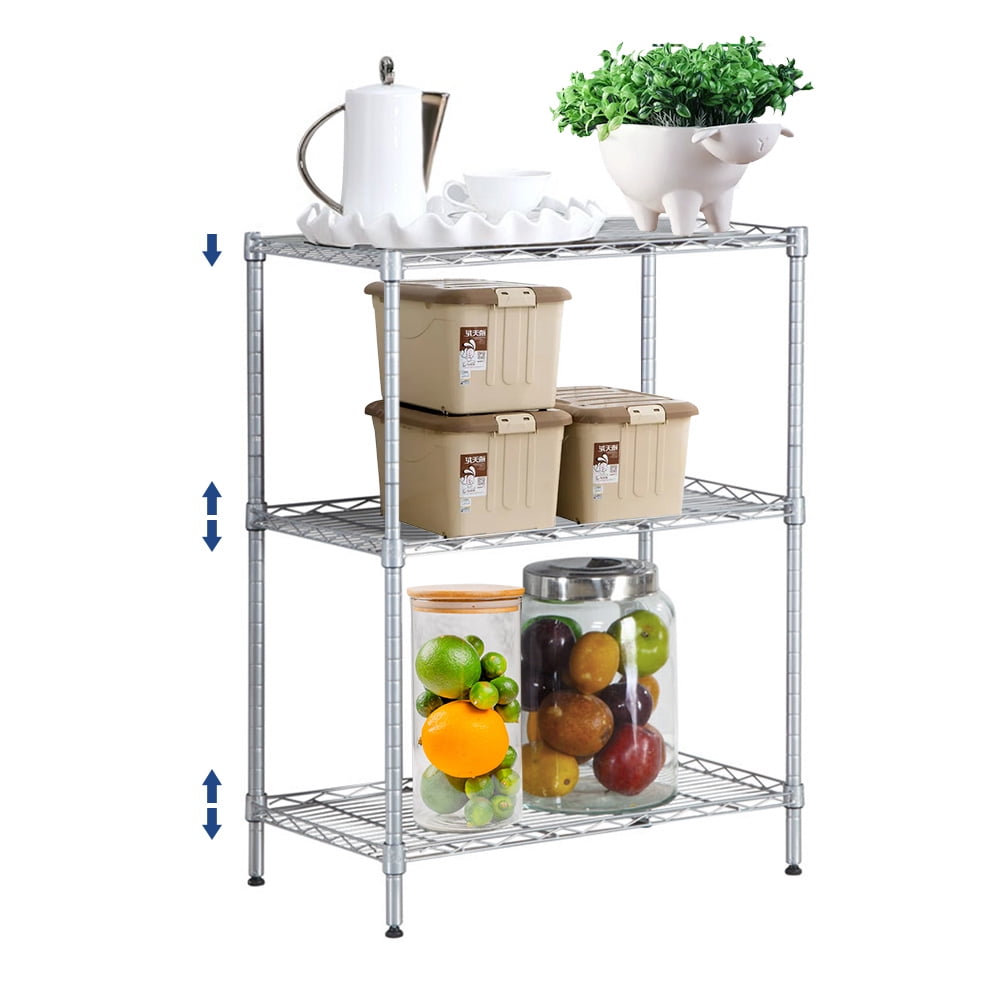 3 Tier Wire Shelving Unit, Adjustable Wire Rack, Metal Storage Shelves ...