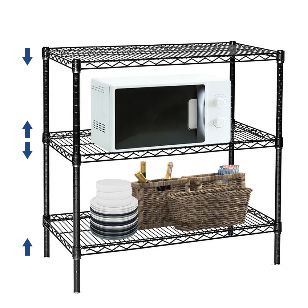 3 Tier Wire Shelving Unit, Adjustable Wire Rack, Metal Storage Shelves ...