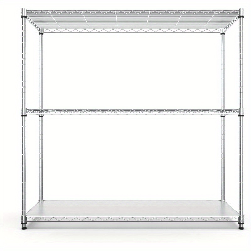3-Tier Wire Shelving Unit NSF Metal Shelf with 1050 LBS and Adjustable ...
