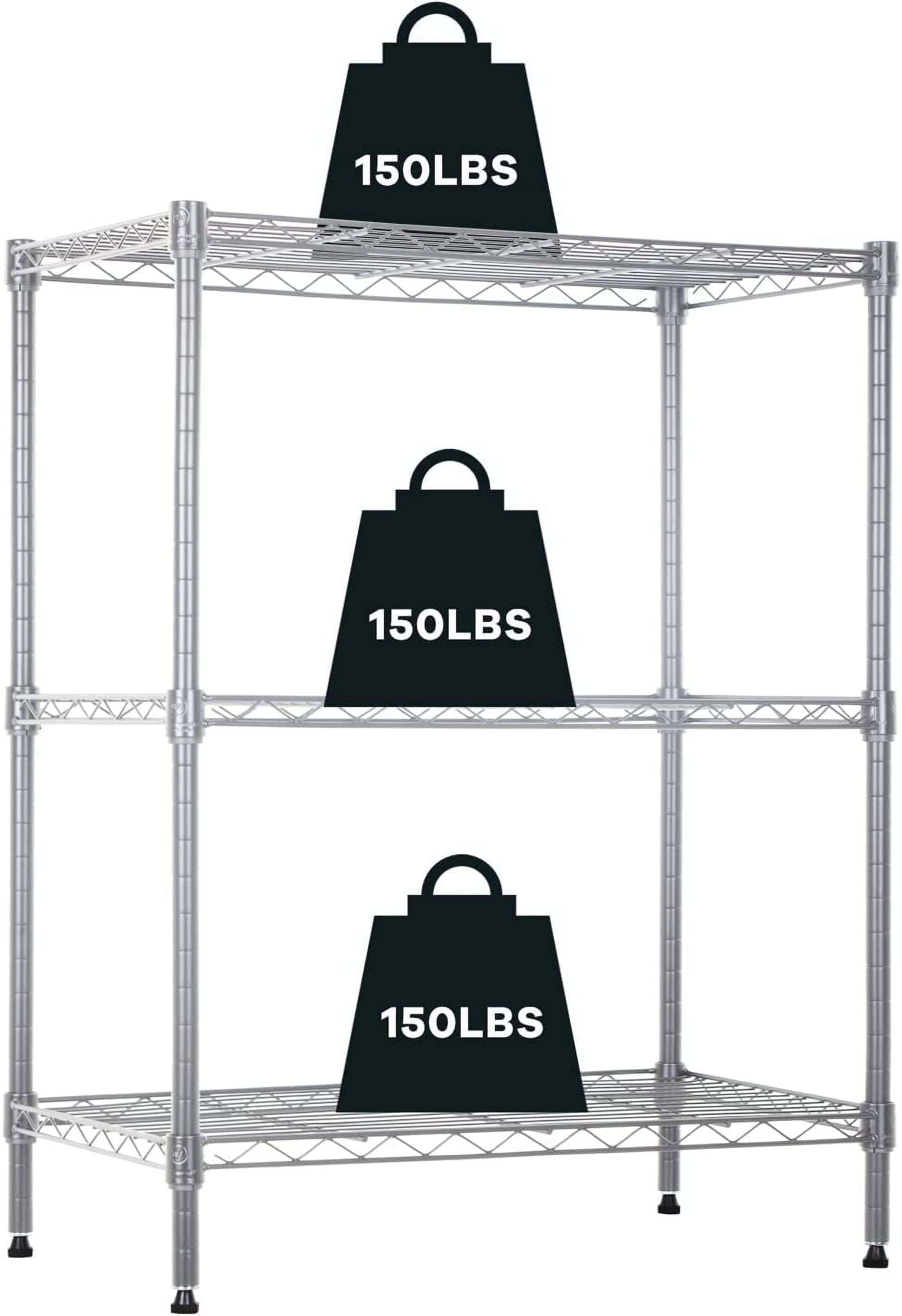 3-Tier Wire Shelving Unit Storage Shelves Shelf Organizer 30"x23"x12 ...