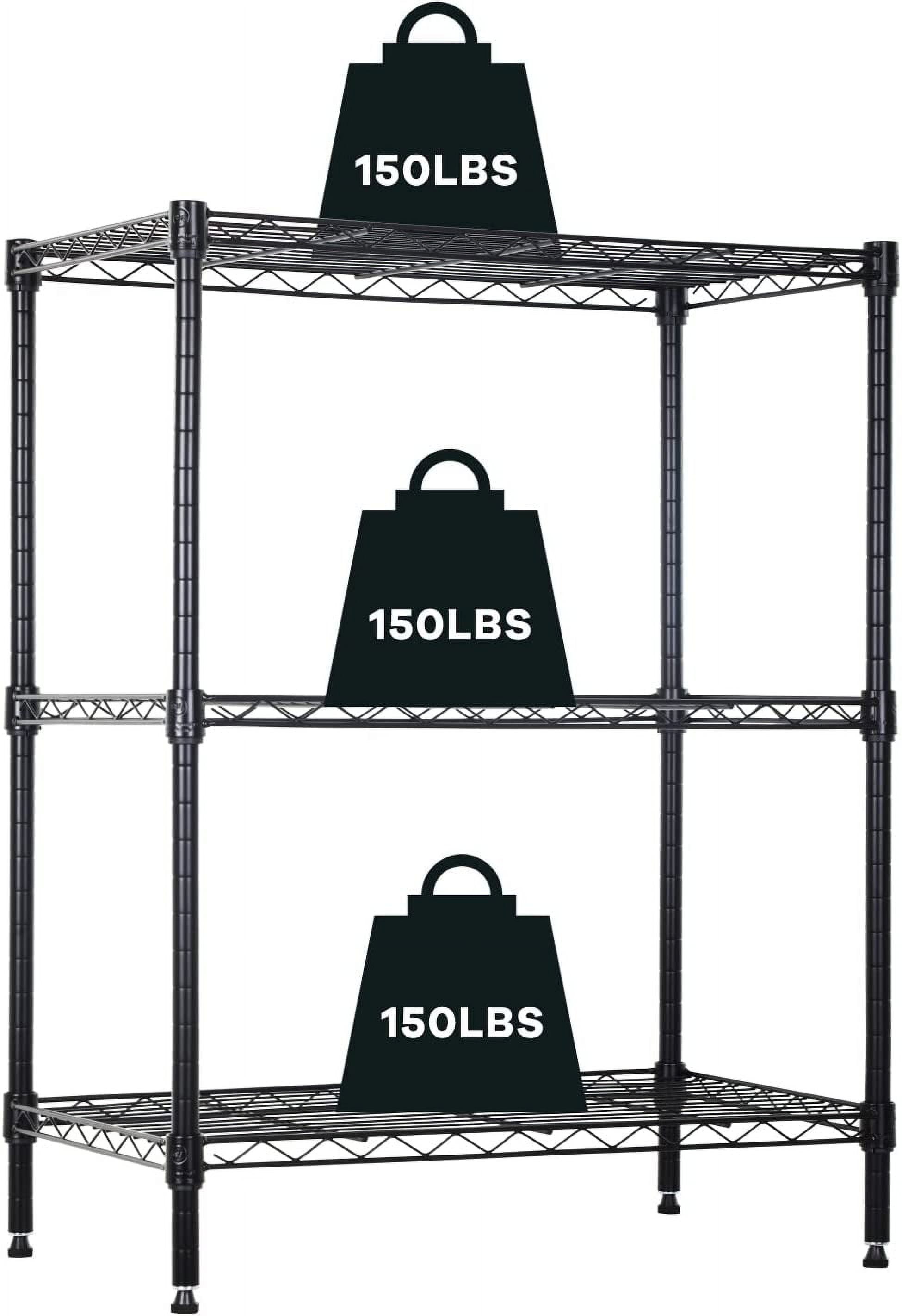 3-Tier Wire Shelving Unit Storage Shelves Shelf Organizer 30"x23"x12 ...