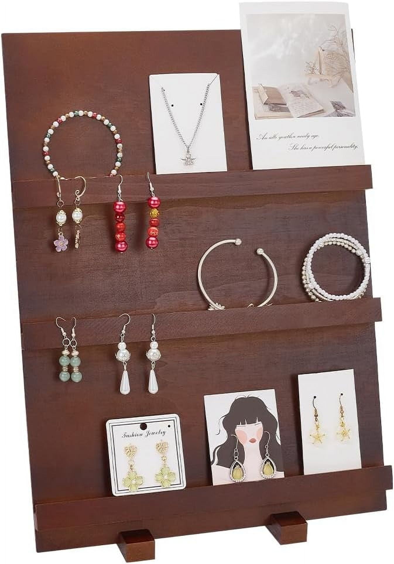 3 Tier Wood Jewelry Display Stand Earring Card Holder Retail Jewelry ...