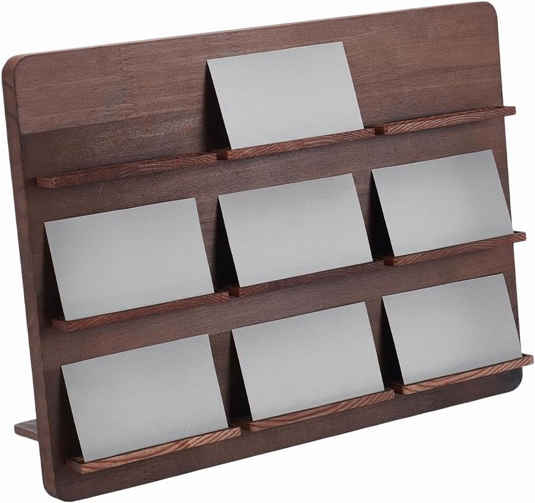3 Tier Wood Multiple Business Card Holder for Desk 9 Slot Modern Card ...