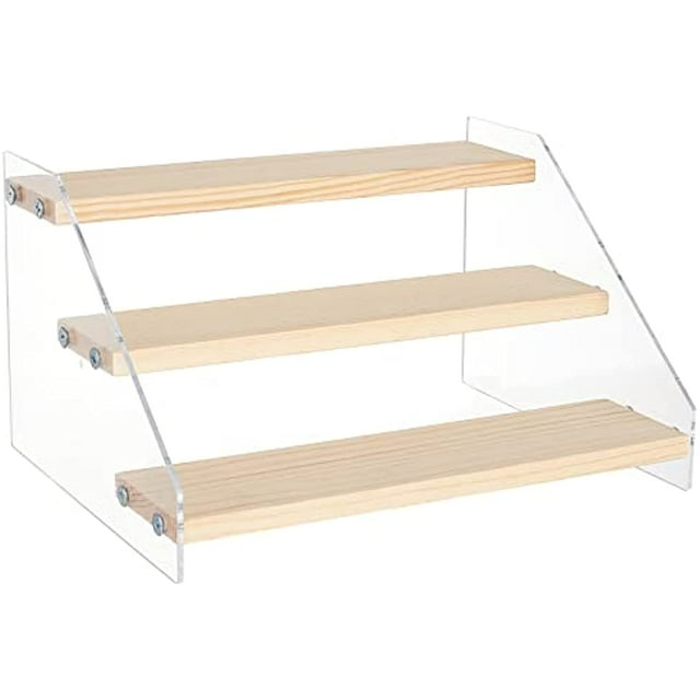 3 Tier Wooden Acrylic Display Riser Figure Display Stand Showing Stand ...