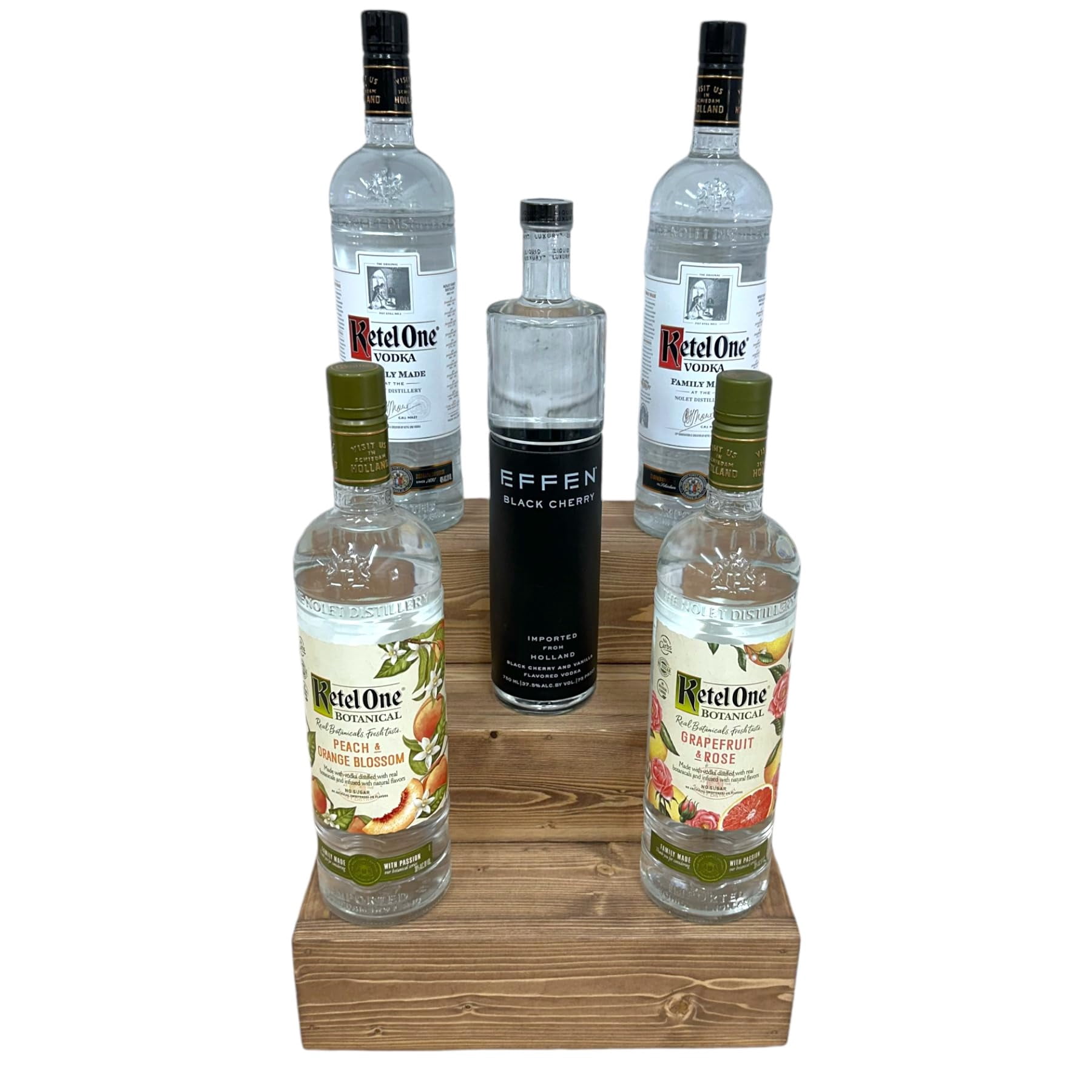 3 Tier Wooden Bar Organizer, Handmade Display Shelving for Alcohol ...