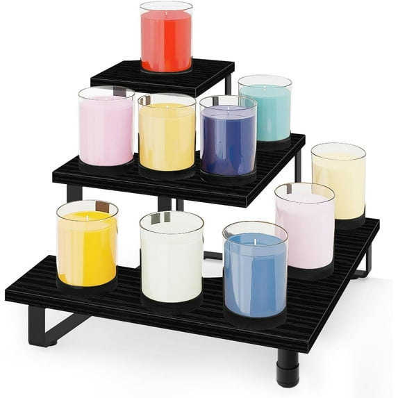 3 Tier Wooden Retail Display Shelves, Portable Display Rack for Retail ...