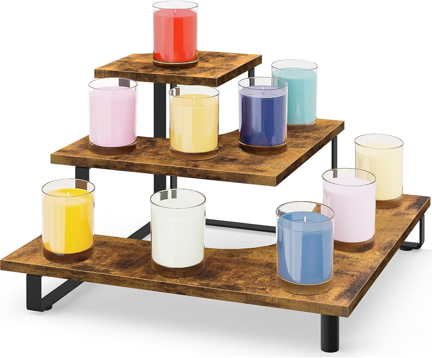 3 Tier Wooden Retail Display Shelves, Portable Display Rack for Retail ...