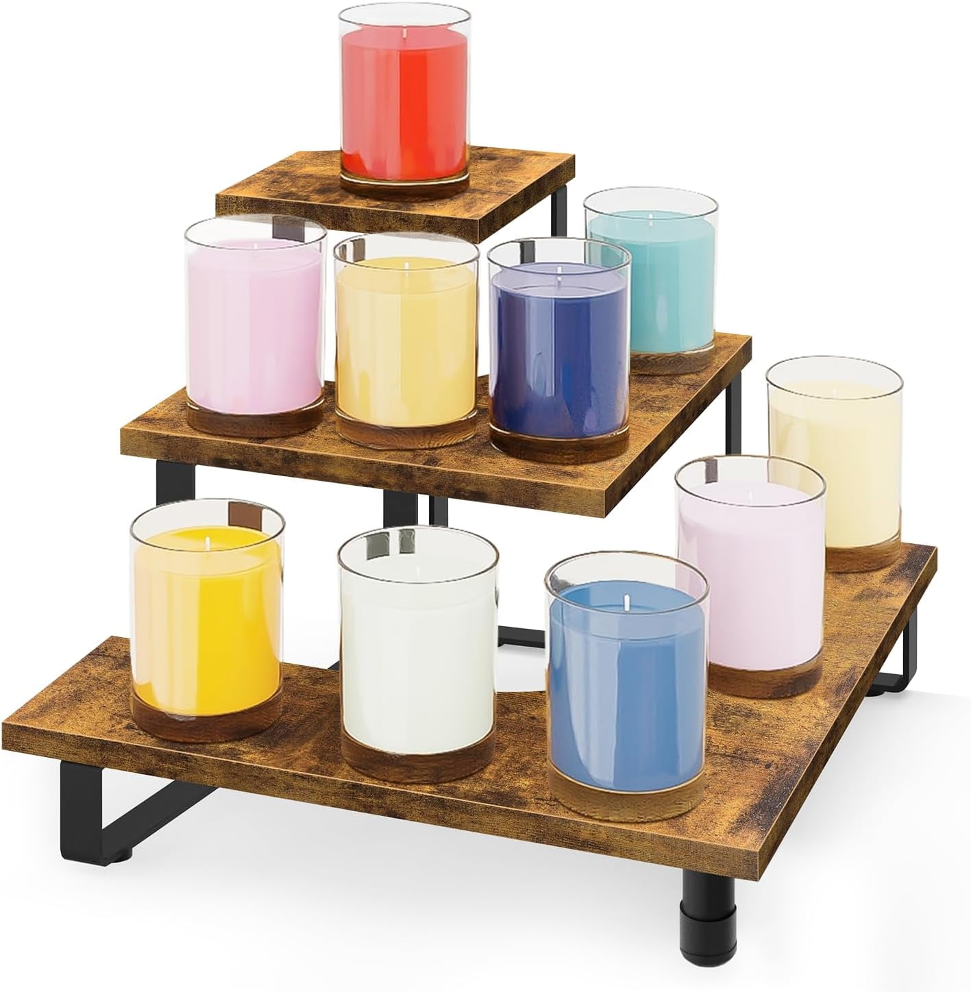 3 Tier Wooden Retail Display Shelves, Portable Display Rack for Retail ...