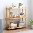 3-Tier Wooden Shelf Bookcase - Modern Open Bookshelf, Free Standing ...