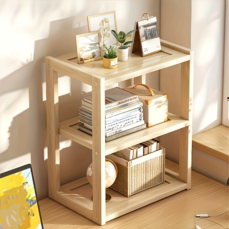 3-Tier Wooden Storage Rack - Versatile Floor Standing Organizer ...