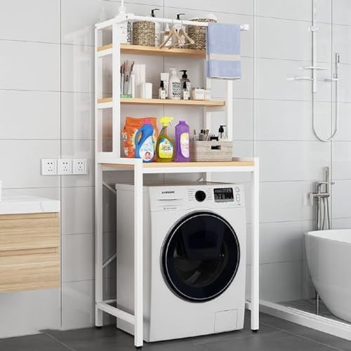 Gomok Washer and Dryer Storage Shelf, 3 Tier Laundry Room Shelf with ...