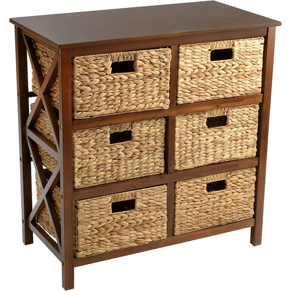 Wicker Basket Storage Cabinet