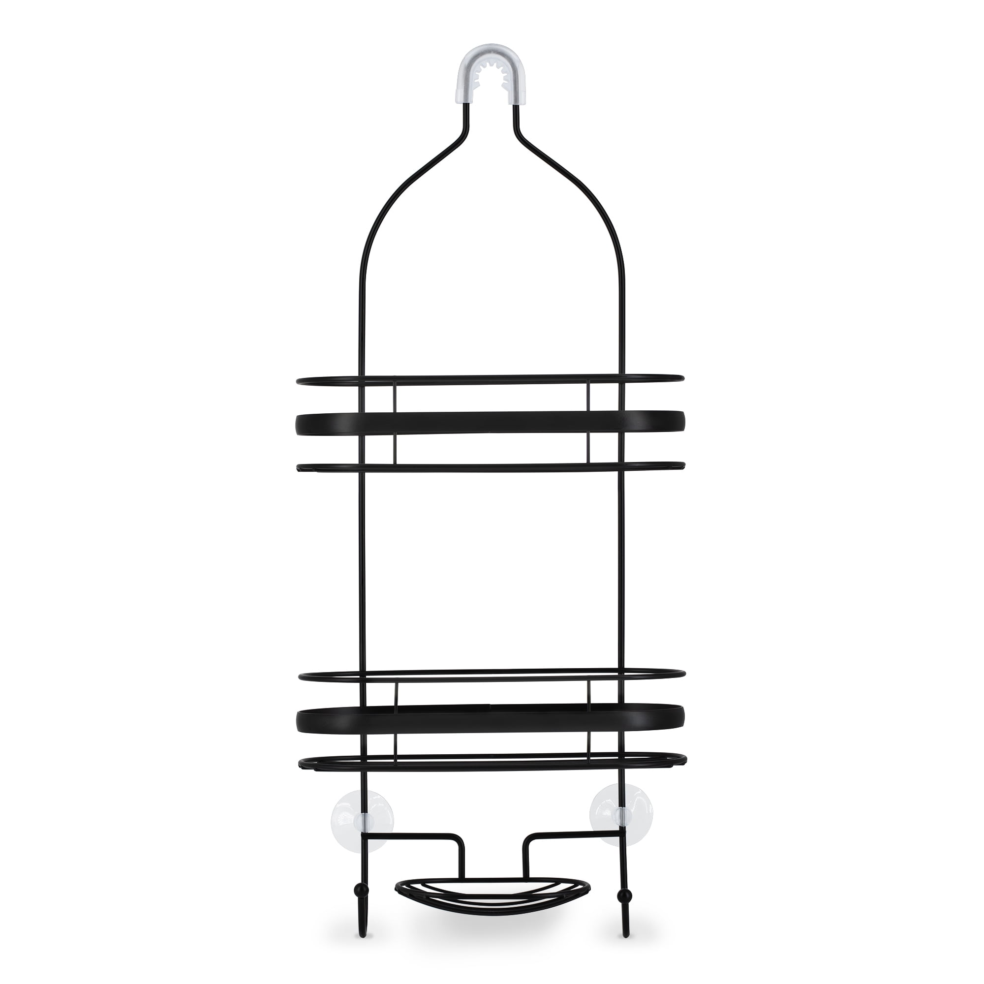 3 Tier hanging shower caddy with banded accents, non-slip neck, and ...