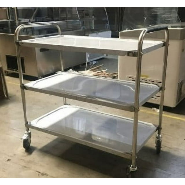 3 Tier stainless steel Utility Cart Rolling Storage CAR3 - Walmart.com