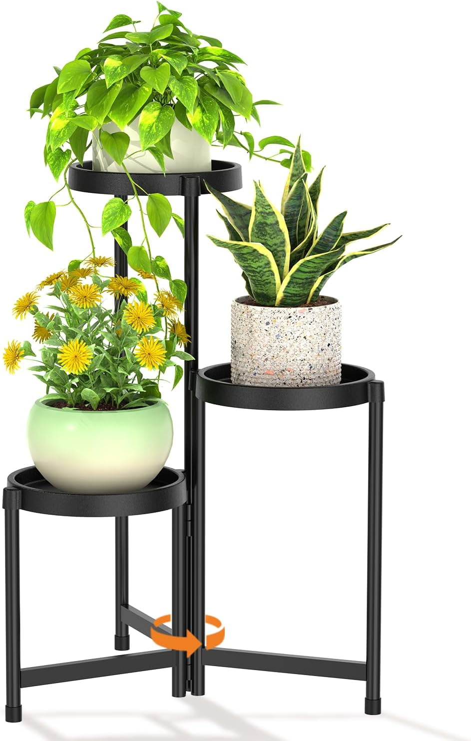 3 Tiered Folding Plant Stand Indoor for Multiple Large Planter, Tall ...