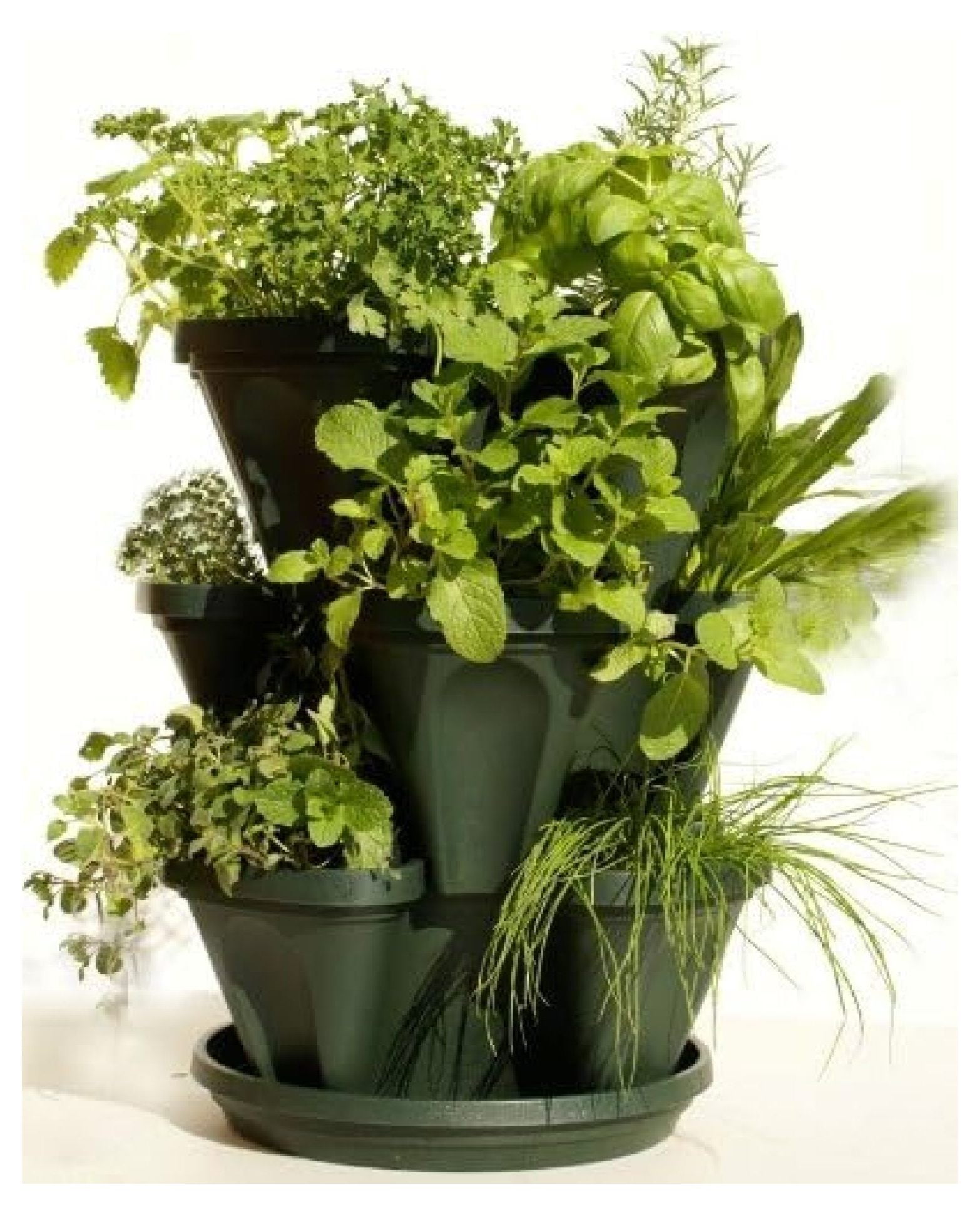 3 Tiered Green Stackable Indoor Outdoor Vertical Planter 1303 - Walmart.com