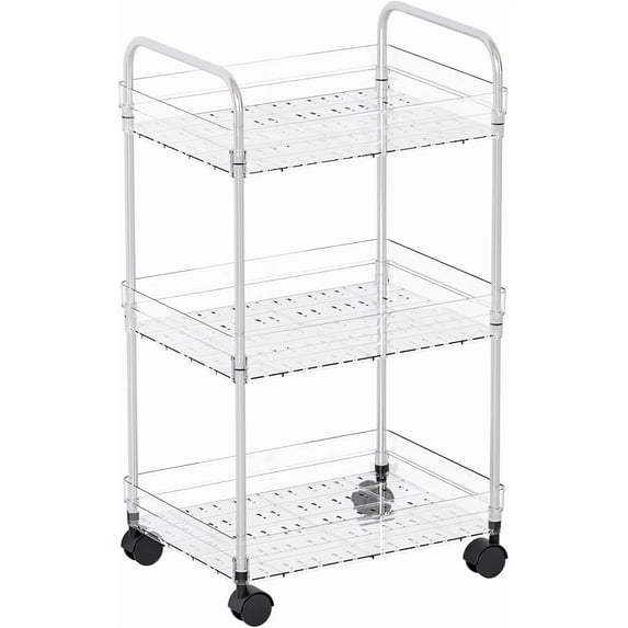 3 Tiered Rolling Utility Cart on Wheels with Handle,Modern Design ...