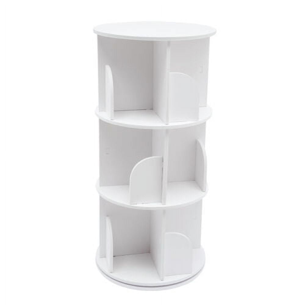 3 Tier 360° Rotating Stackable Shelves Revolving Bookcase, Stainless ...