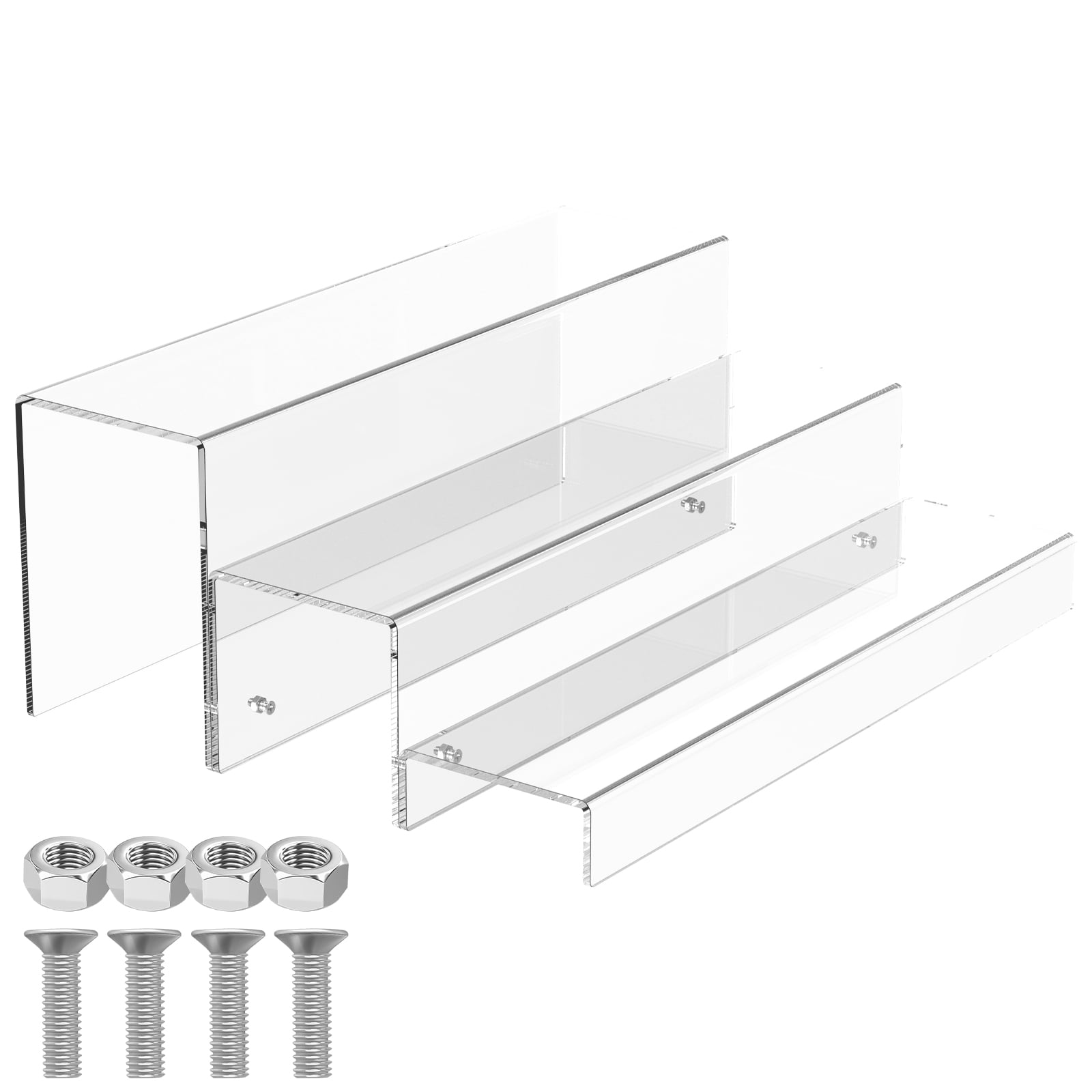 3 Tiers Acrylic Risers for Display Bar Display Shelves Transparent Easy ...