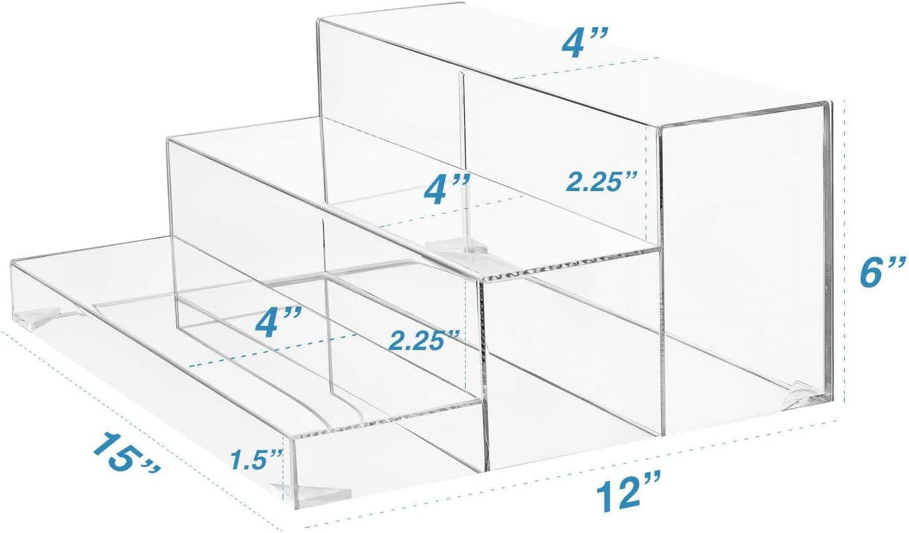 3-Tiers Assembled Back Bar Bottle Rack Display, Clear Acrylic Stand ...