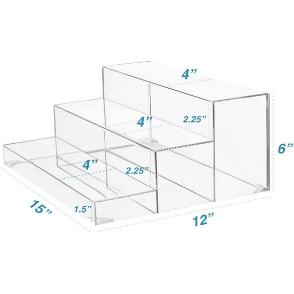 3-Tiers Assembled Back Bar Bottle Rack Display, Clear Acrylic Stand ...