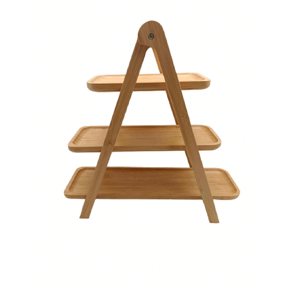 3-Tiers Bamboo Ladder Serving Trays And Stand - Walmart.com