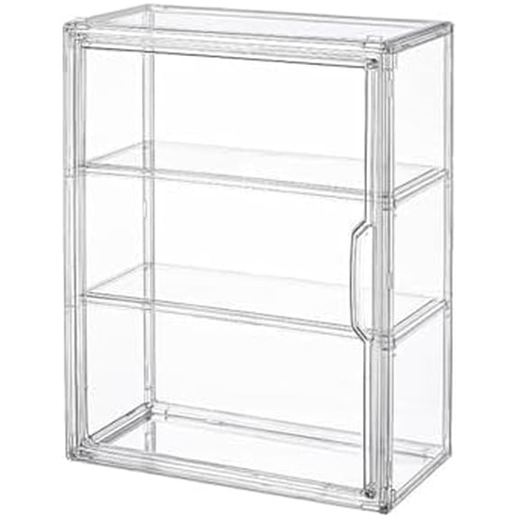 3 Tiers Clear Display Case for Figures, Acrylic Storage Organizers Box ...