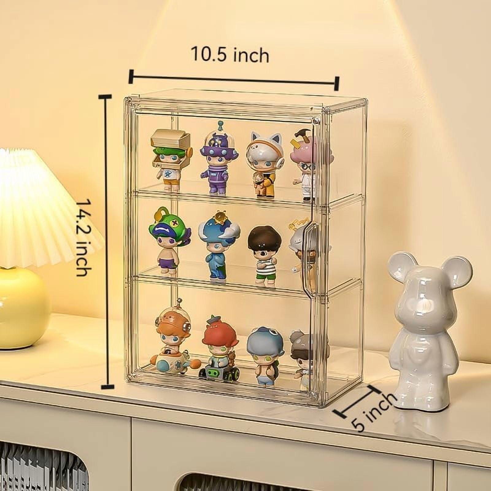3 Tiers Clear Display Case for Figures, Acrylic Storage Organizers Box ...
