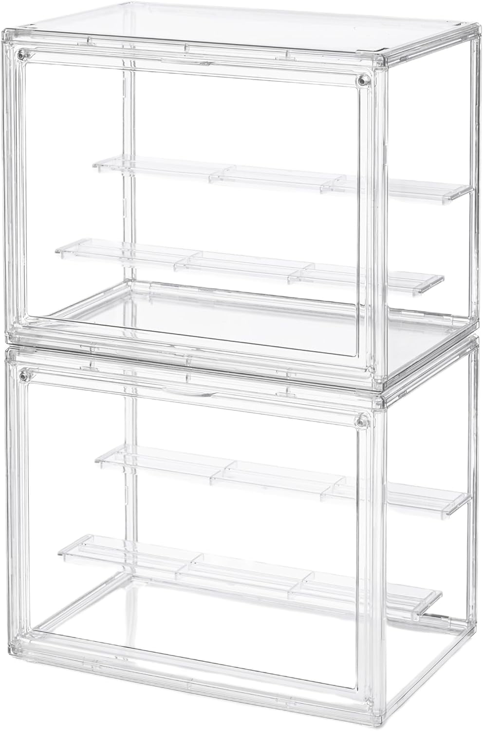 3 Tiers Clear Display Case for Figures, Acrylic Storage Organizers Box ...