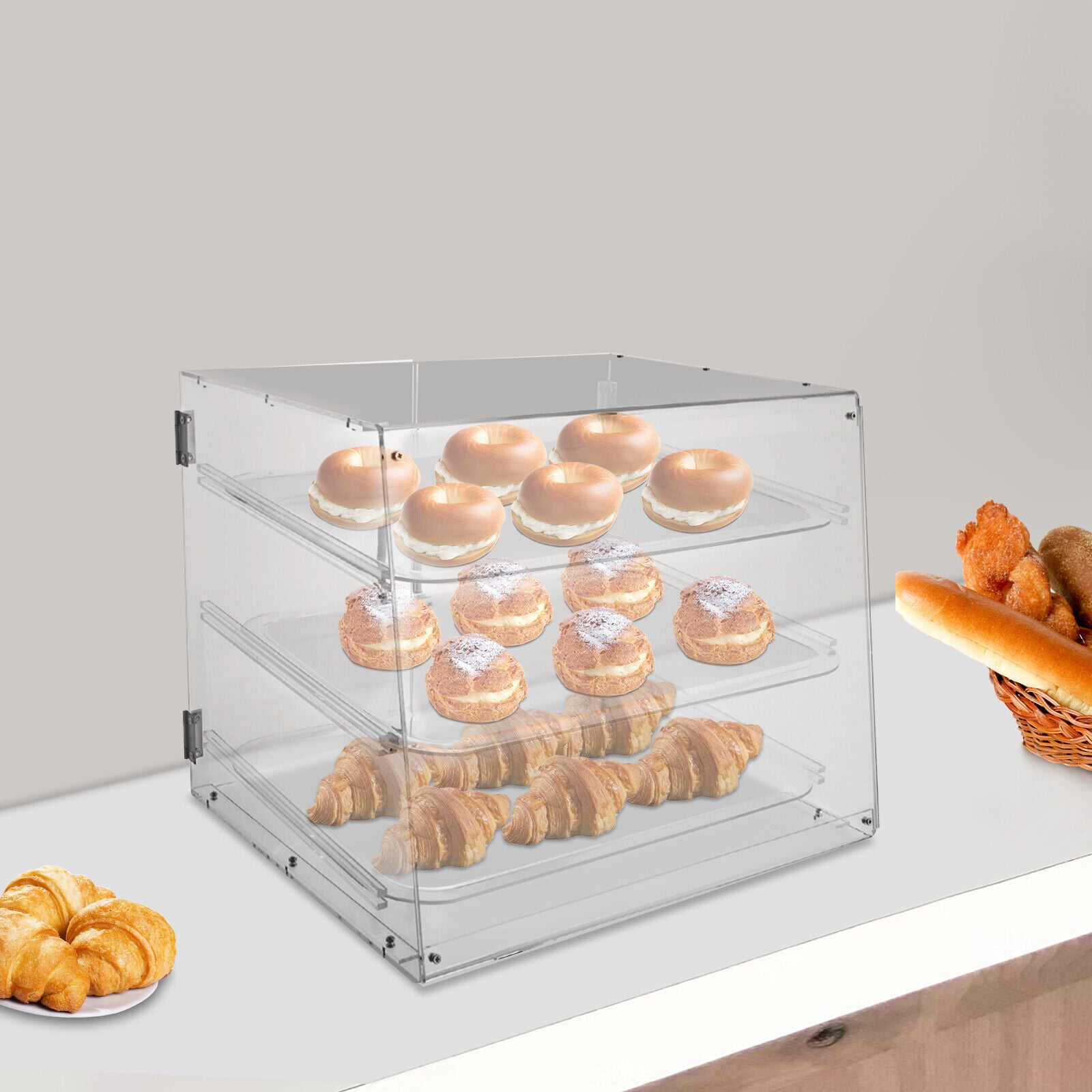 3 Tiers Clear Pastry Display Canbinet&Commercial Bakery Acrylic Display ...
