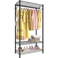 3 Tiers Clothes Rack for Clothes Rack,Freestanding Closet with 2 Side ...