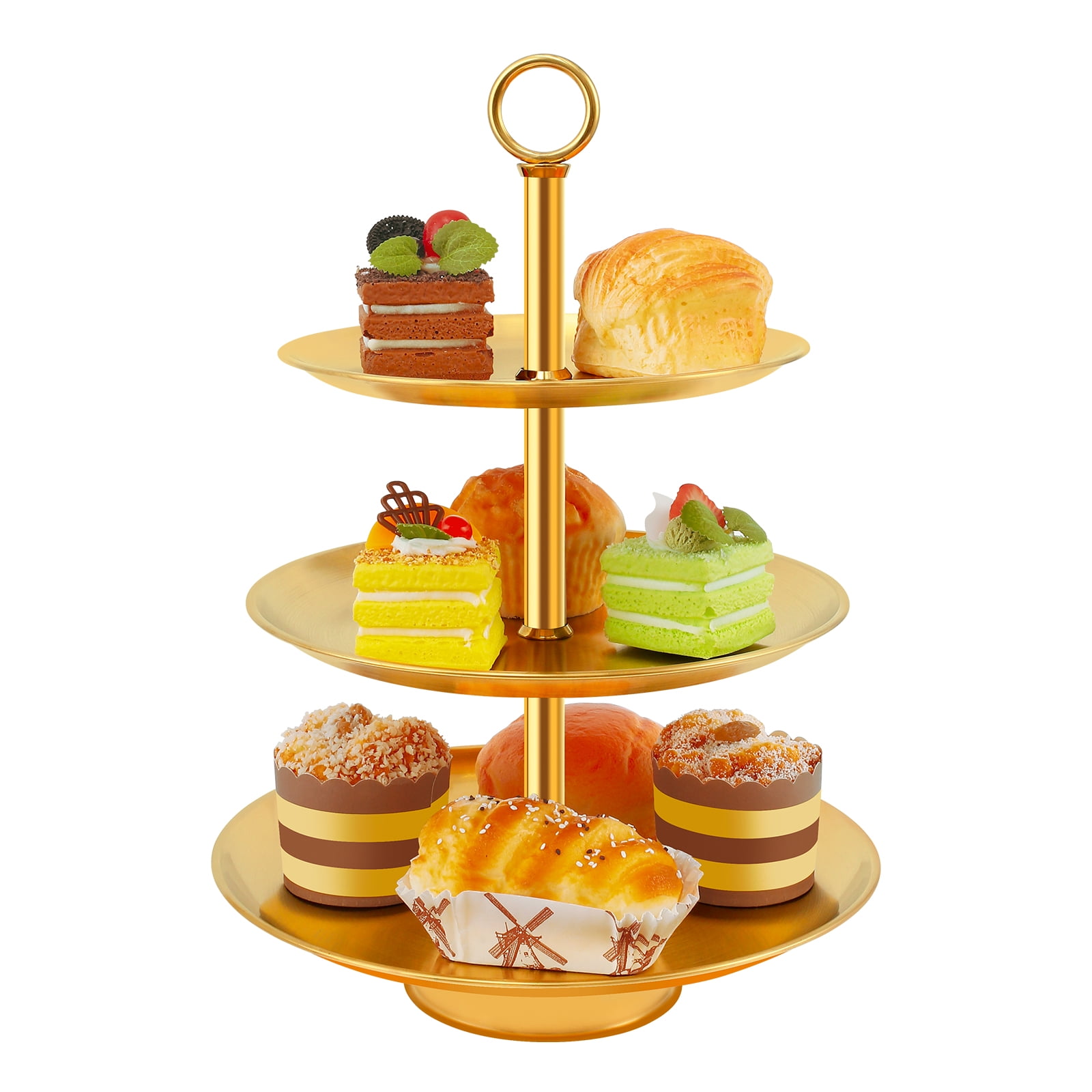 3 Tiers Cupcake Stand Metal Cupcake Tower Stand Detachable Tiered Tray ...
