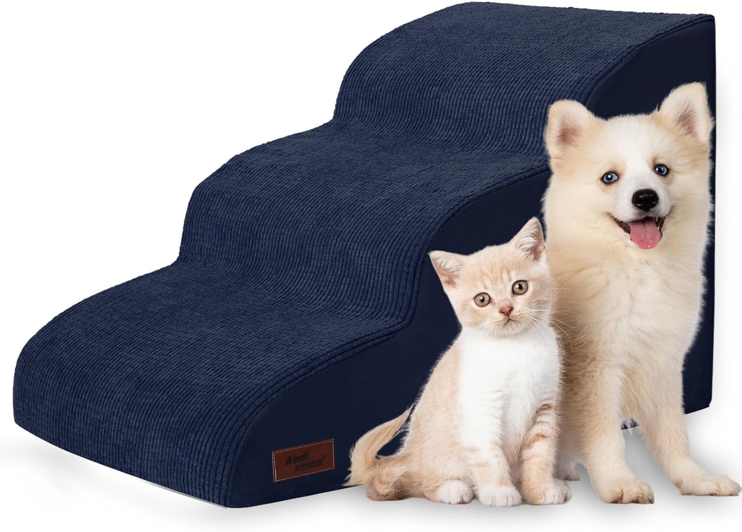 3 Tiers Dog Stairs and Ramp for Small Dogs, Non-Slip Pet Stairs for ...